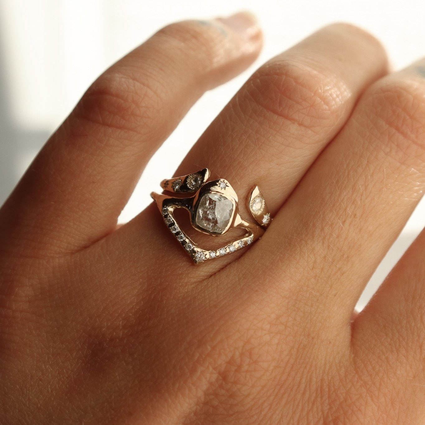 Starfall | Salt and Pepper Diamond, Diamonds, 14k Gold – From Isla