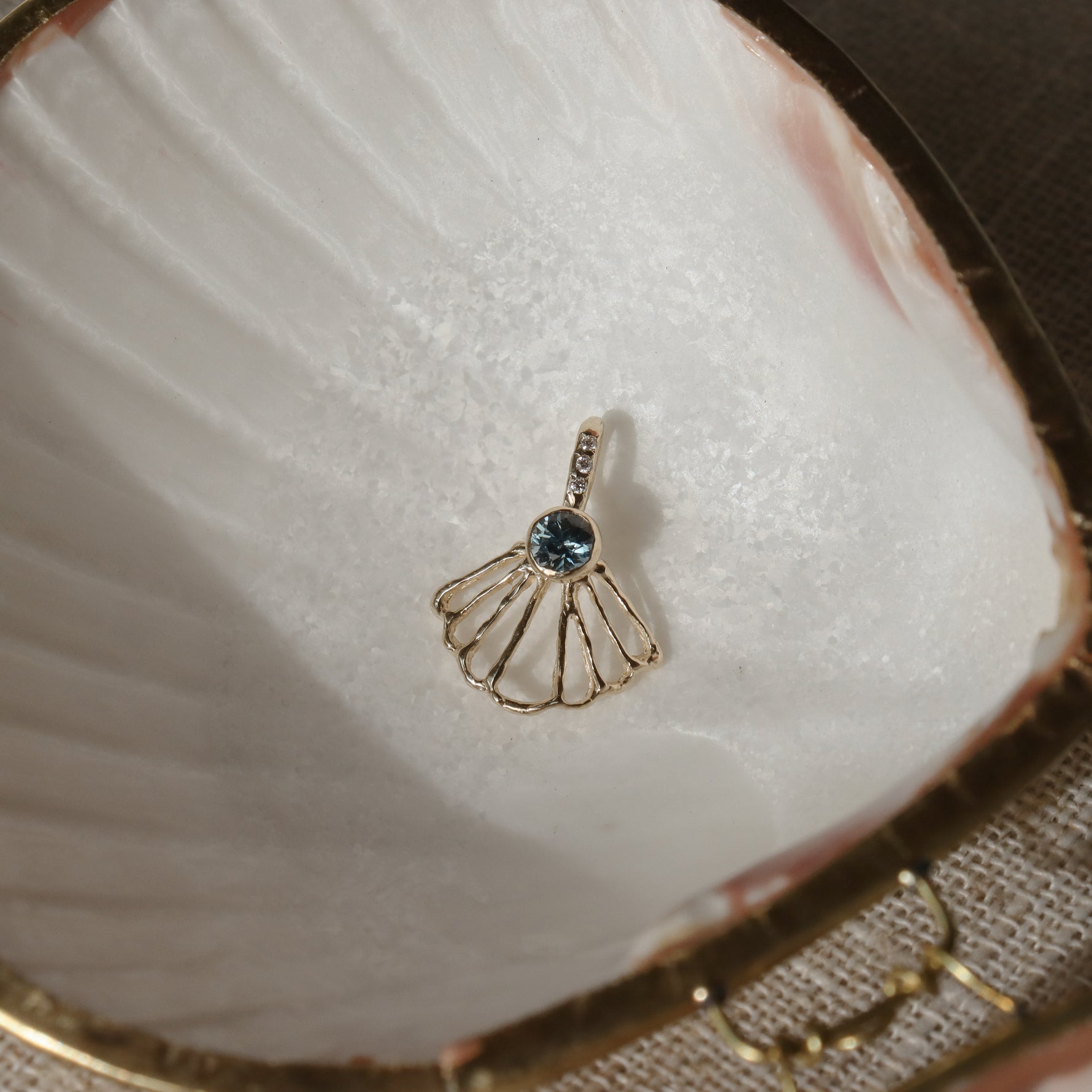 Mermaid's Keepsake Charm | Dark Blue Montana Sapphire, Diamonds, 14k G ...