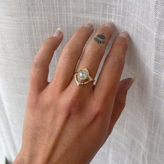Starfall Ring | Icy Diamond and White Diamonds, 14k Gold – From Isla
