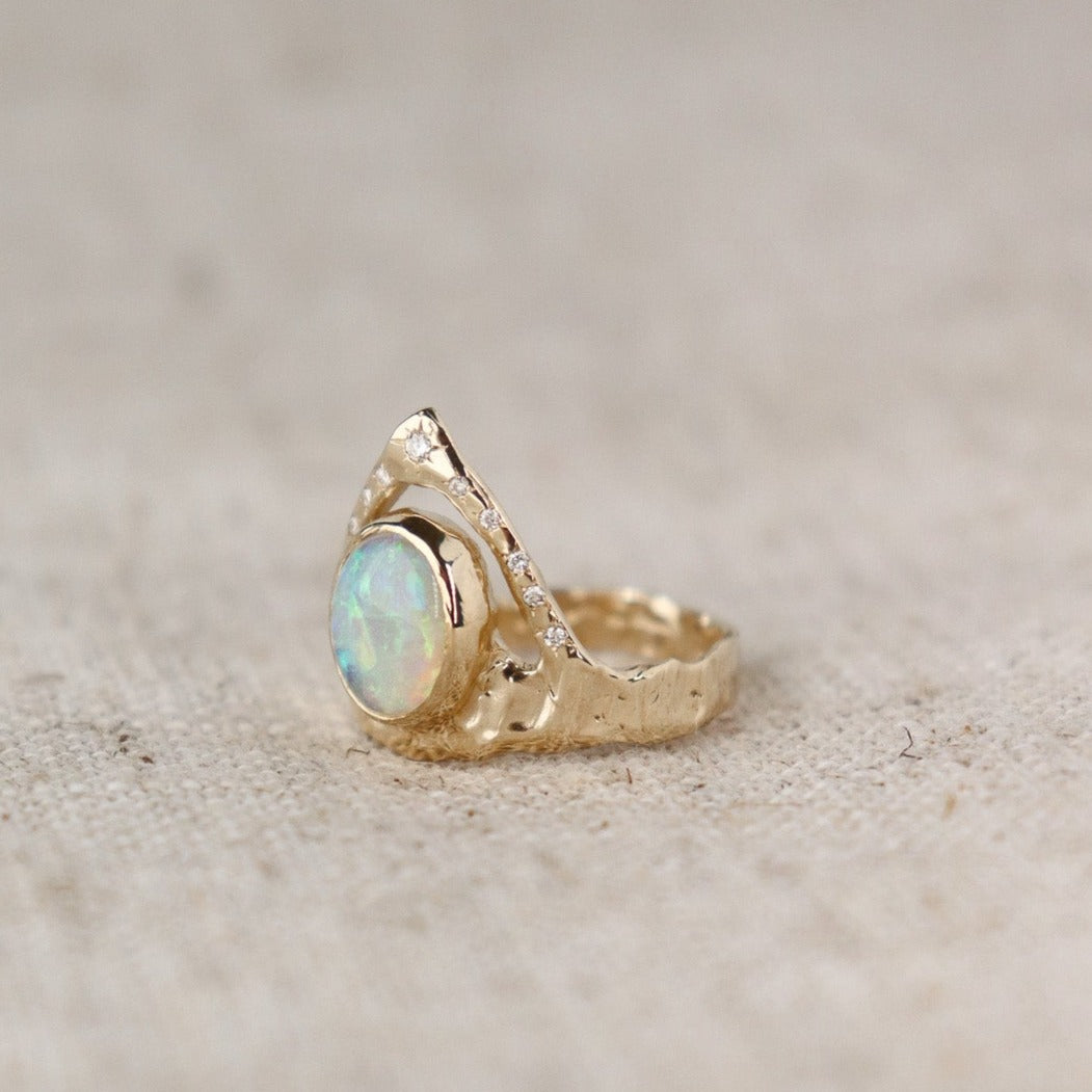 Crown of Starlight Ring | Opal, Diamonds, 14k Gold – From Isla