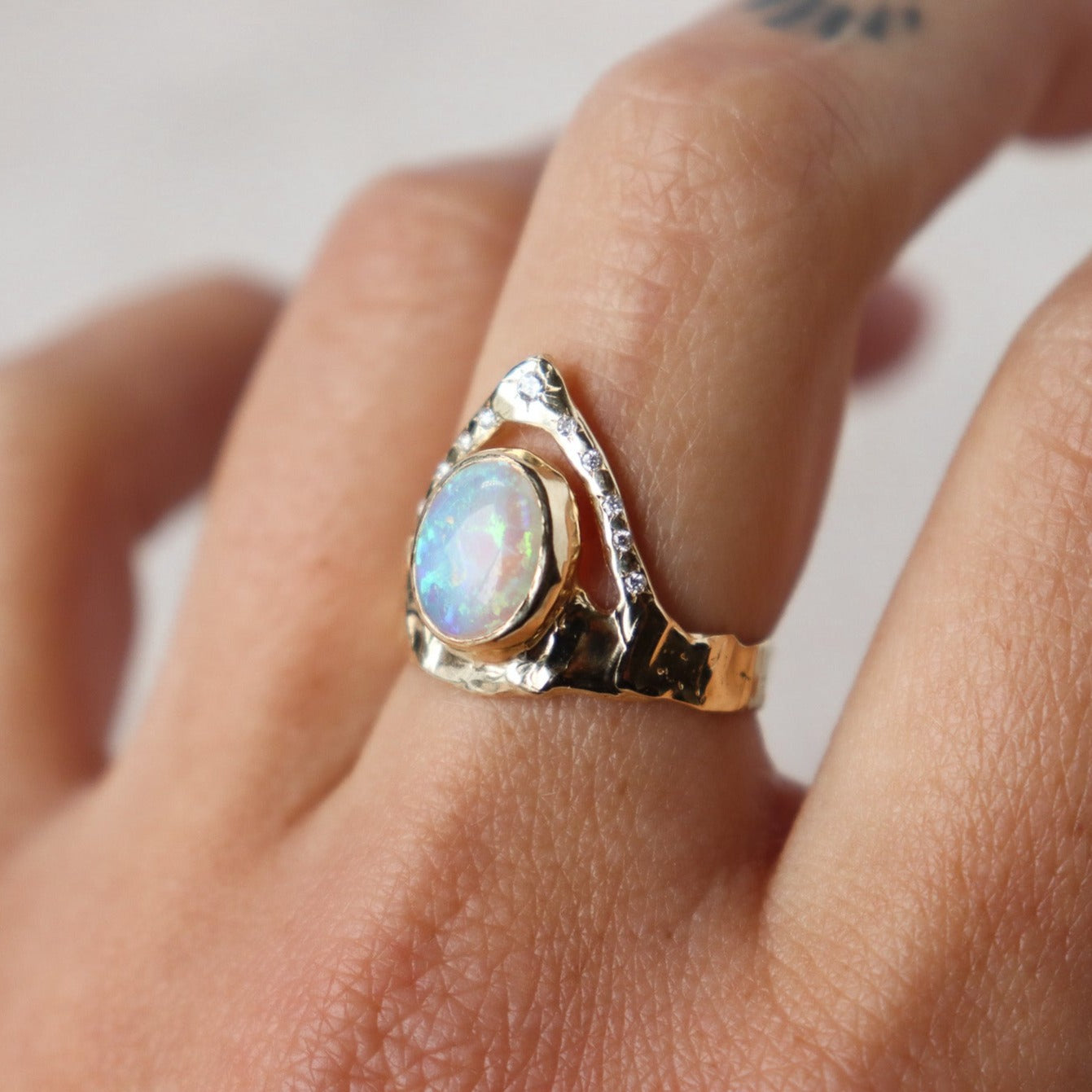 Crown of Starlight Ring | Opal, Diamonds, 14k Gold – From Isla