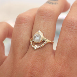 Starfall Ring | Icy Diamond and White Diamonds, 14k Gold – From Isla